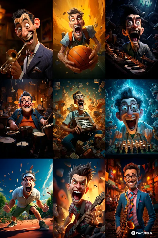 The Symphonies Of Absurd Portraits Midjourney Prompt | PromptBase