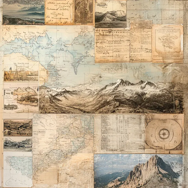 Vintage Map Collages Midjourney Prompt | PromptBase