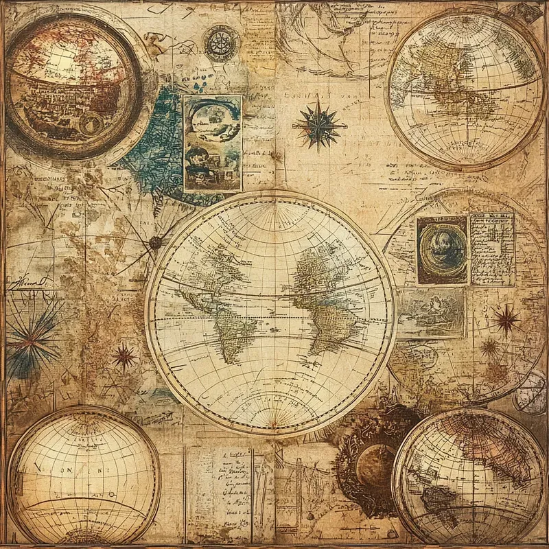 Vintage Map Collages Midjourney Prompt | PromptBase