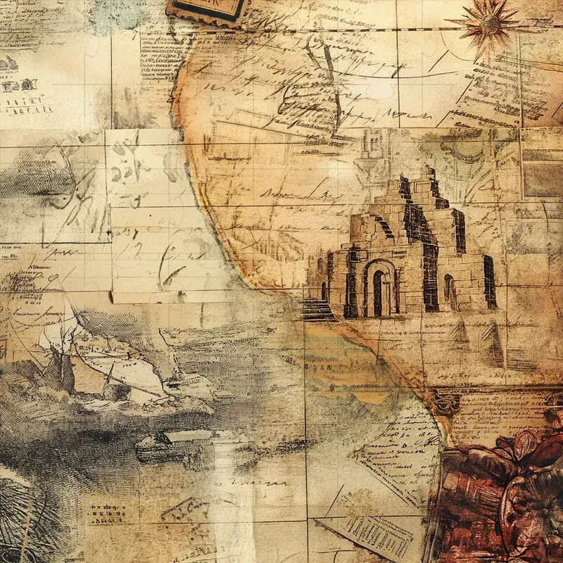 Vintage Map Collages Midjourney Prompt | PromptBase