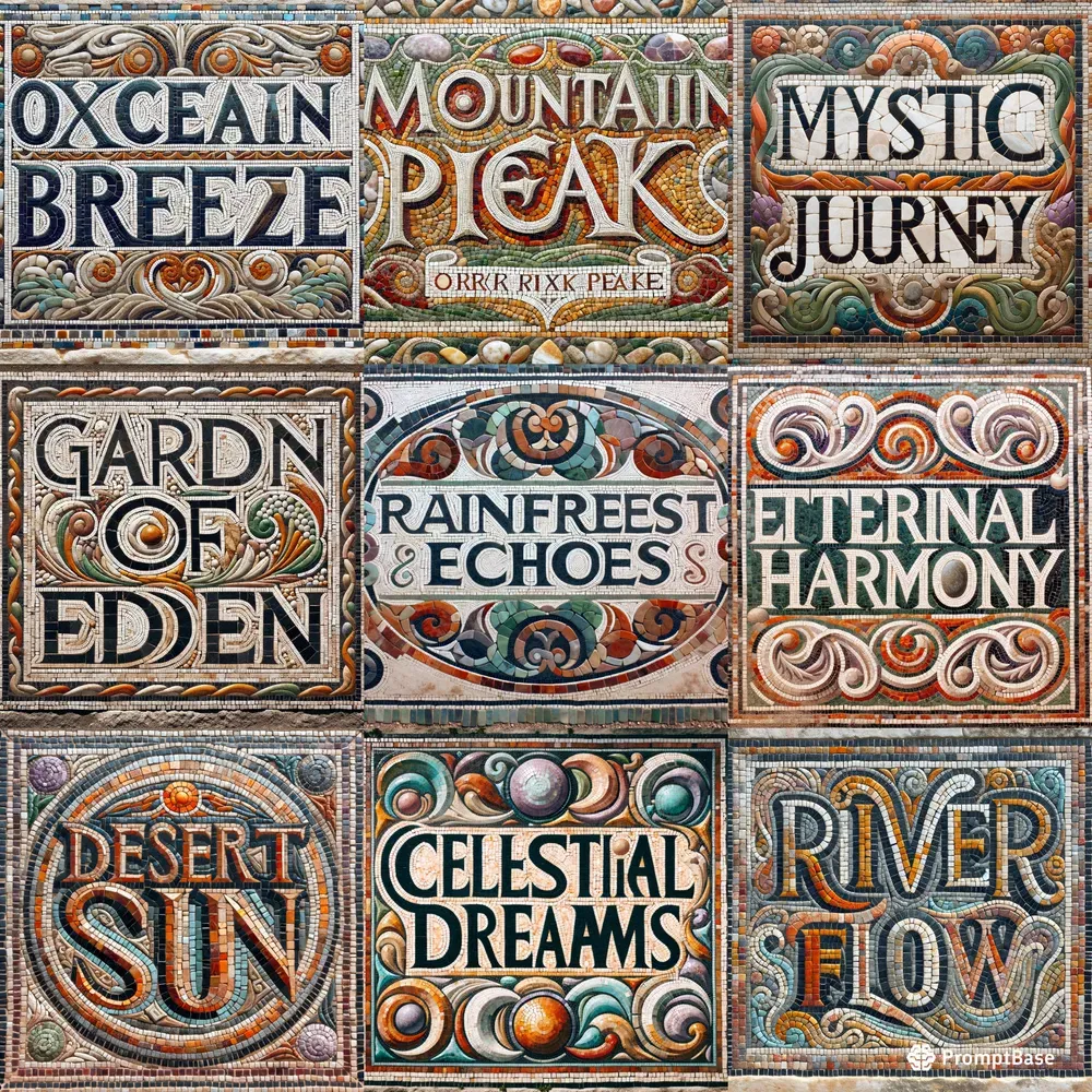 Ancient Mosaic Typography With Dall-e 3 DALL·E Prompt | PromptBase