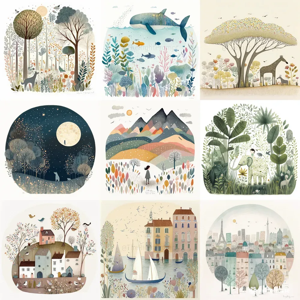 Landscape Art For Children Midjourney Prompt | PromptBase