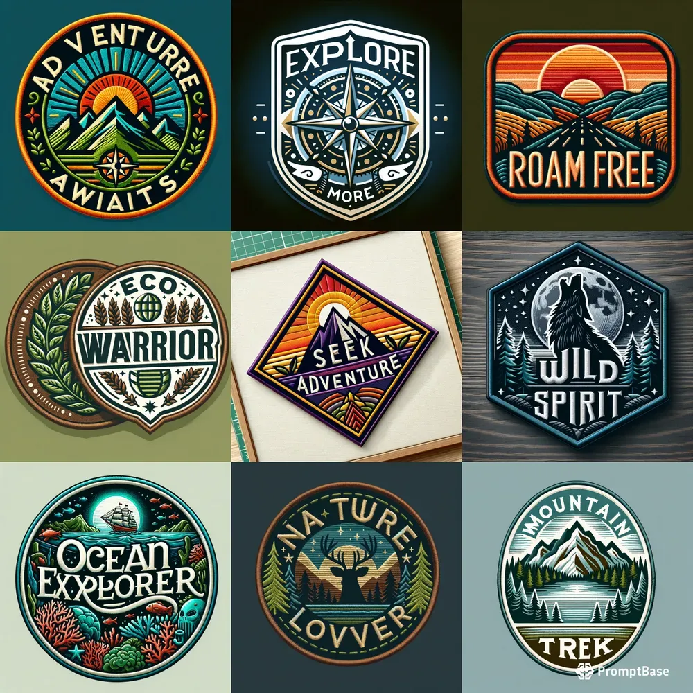 Stylish Patches And Badges Designs DALL·E Prompt | PromptBase