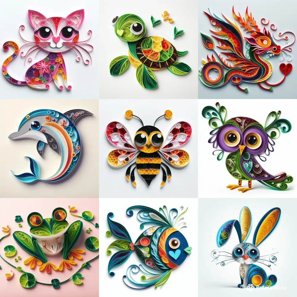 Paper Quilled Creatures DALL·E Prompt | PromptBase