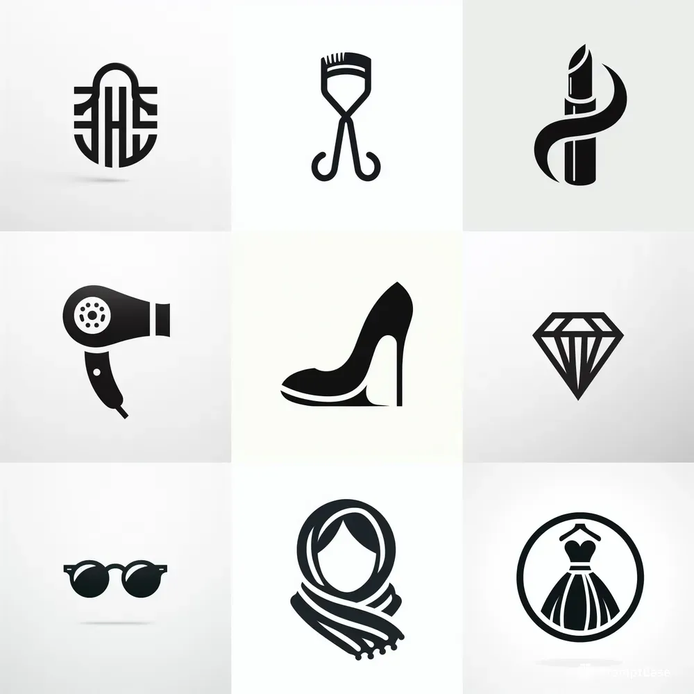 Fashion Web Icon Logo Silhouette Vectors DALL·E Prompt | PromptBase