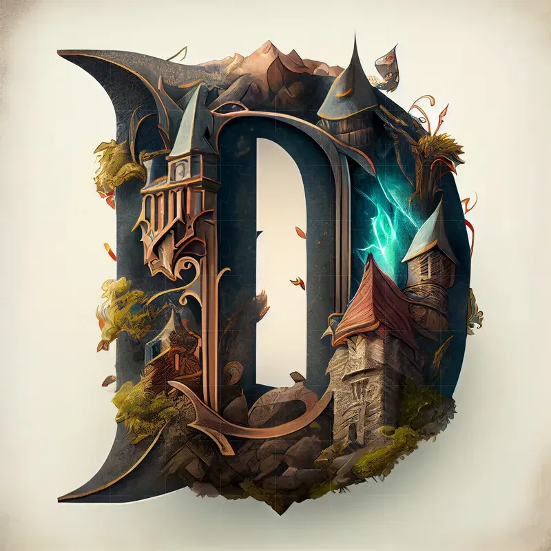 Fantasy Letters Midjourney Prompt | PromptBase