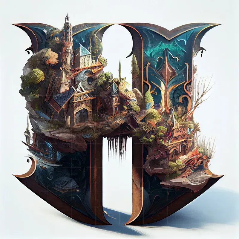 Fantasy Letters Midjourney Prompt | PromptBase