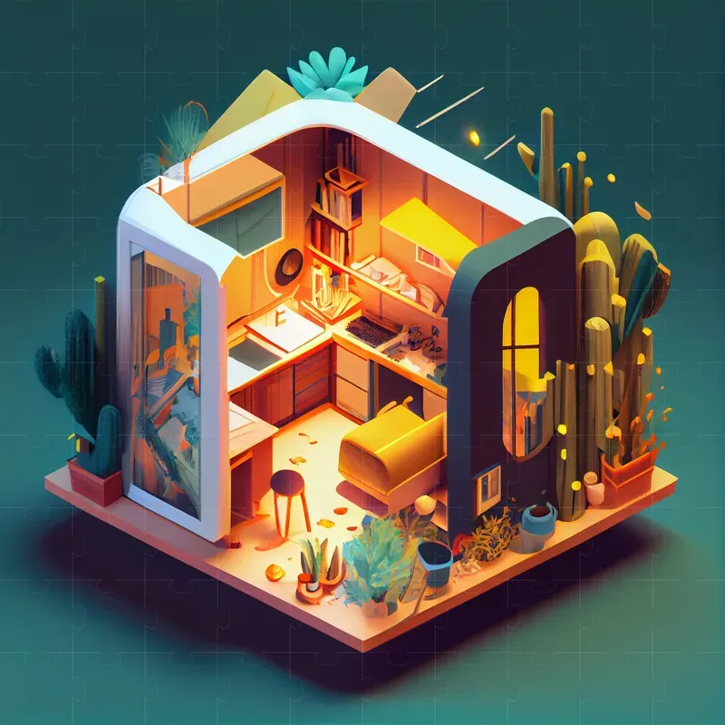Tiny Isometric Houses Midjourney Prompt | PromptBase