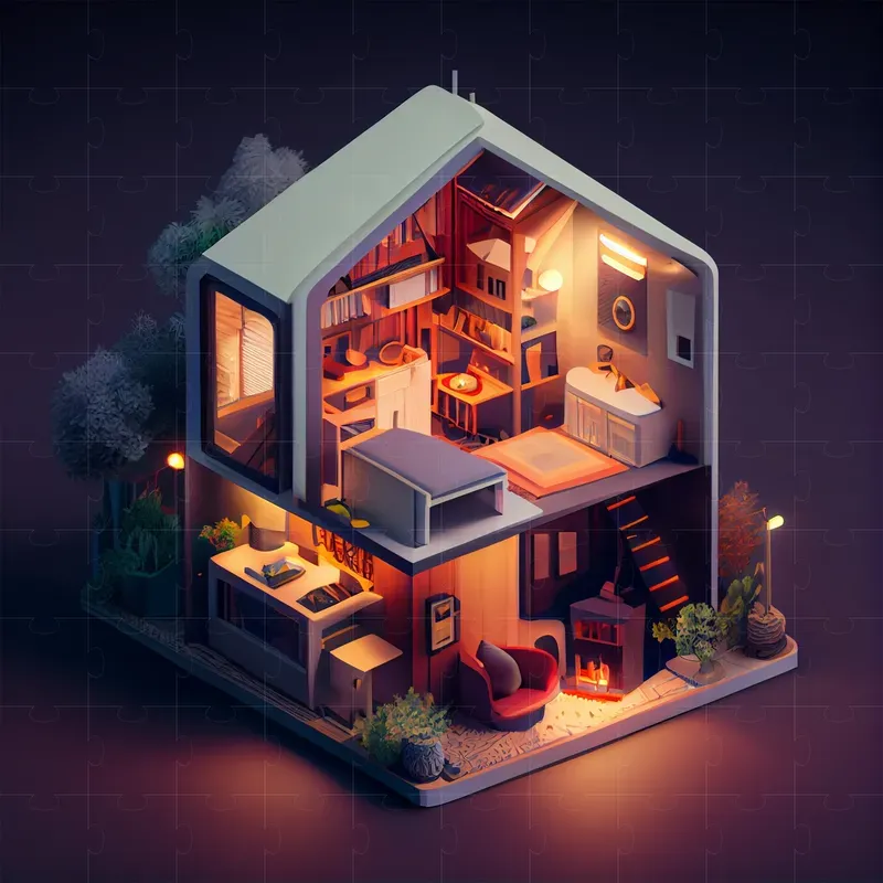 Tiny Isometric Houses Midjourney Prompt | PromptBase