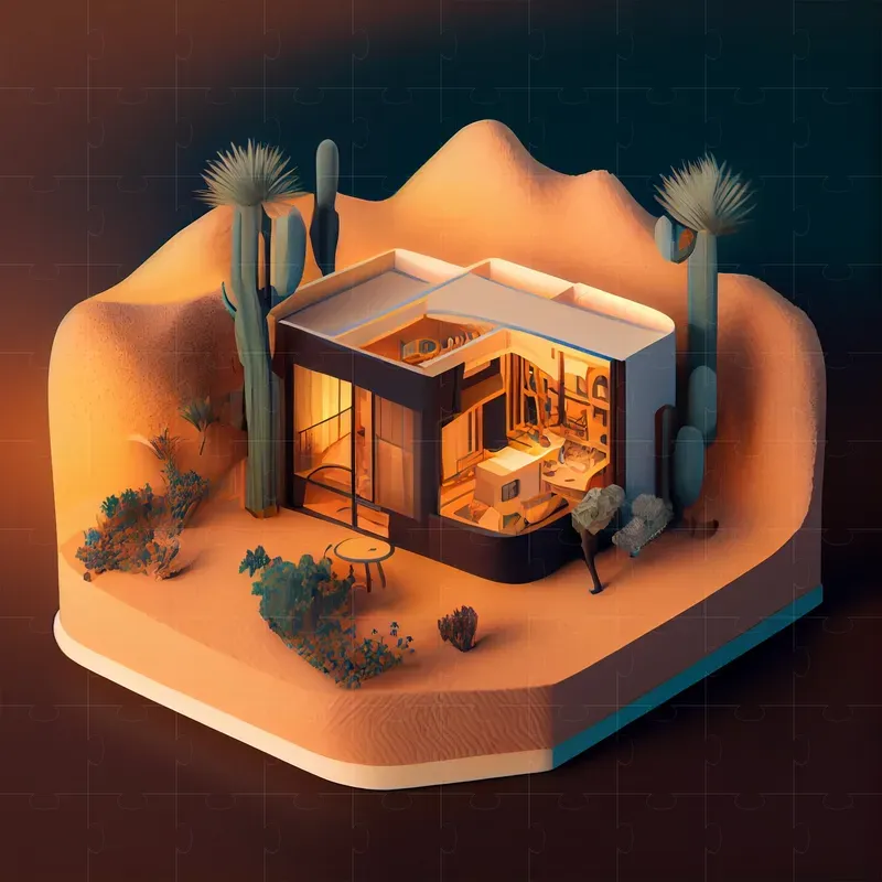 Tiny Isometric Houses Midjourney Prompt | PromptBase