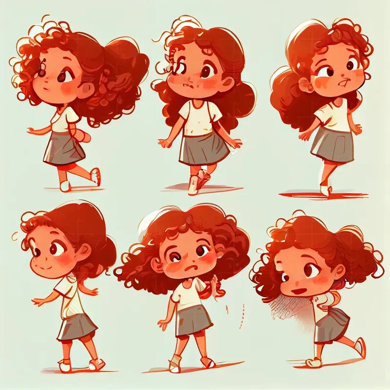 Cute Characters In Multiple Poses Midjourney Prompt | PromptBase