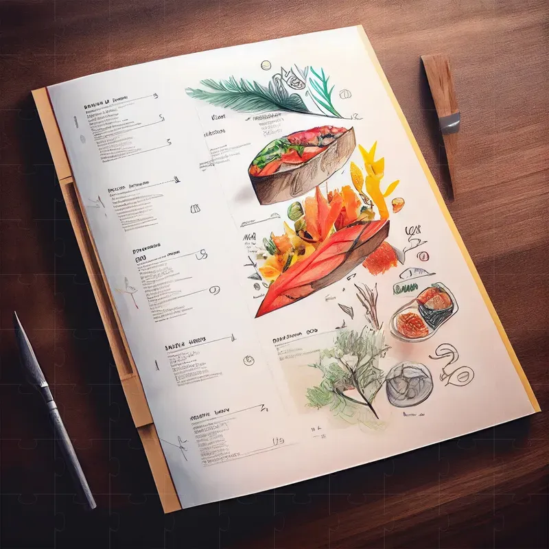 Trendy Food Menus Midjourney Prompt | PromptBase