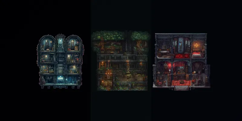 Orthographic RPG Game Assets Midjourney Prompt | PromptBase