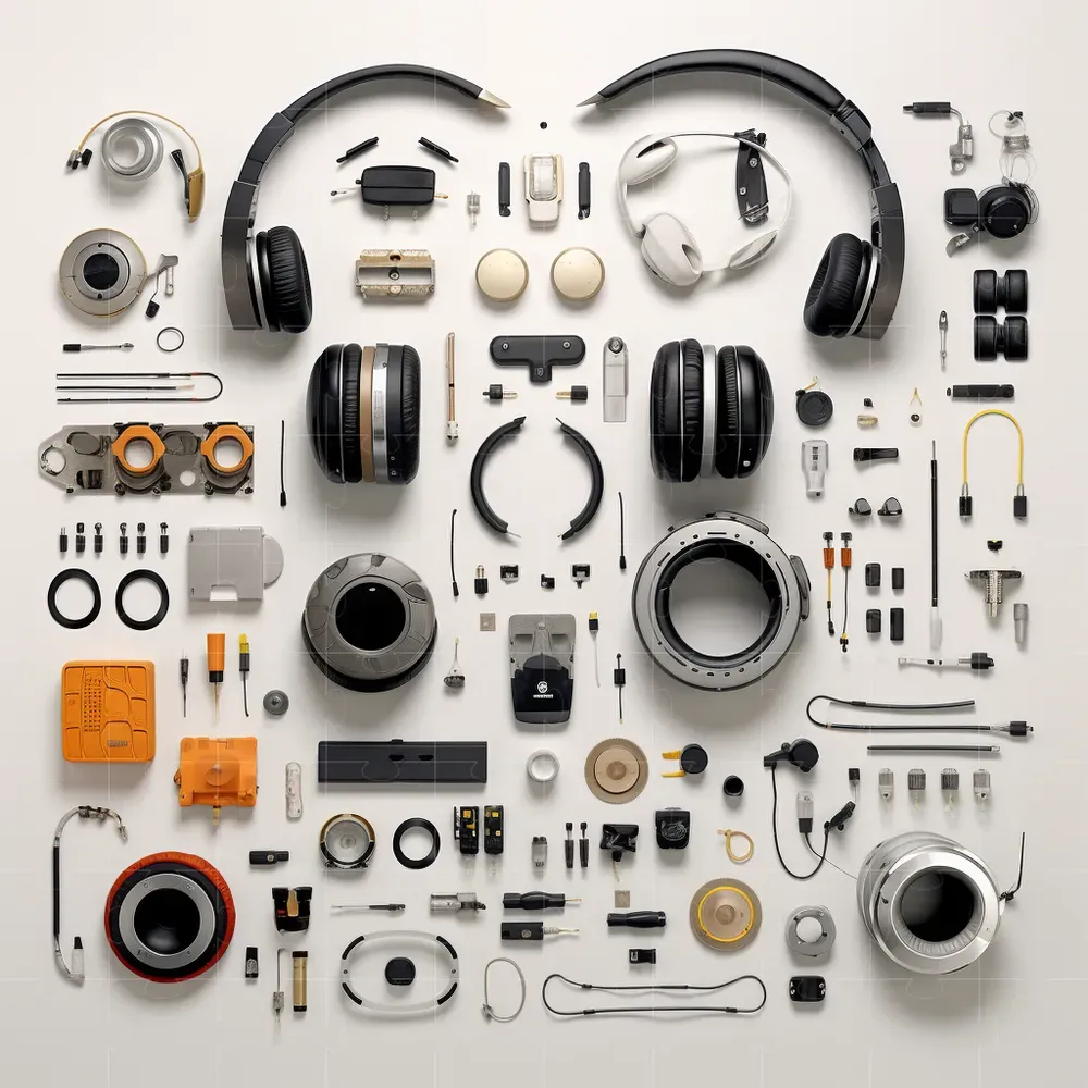 Knolling Parts Midjourney Prompt | PromptBase