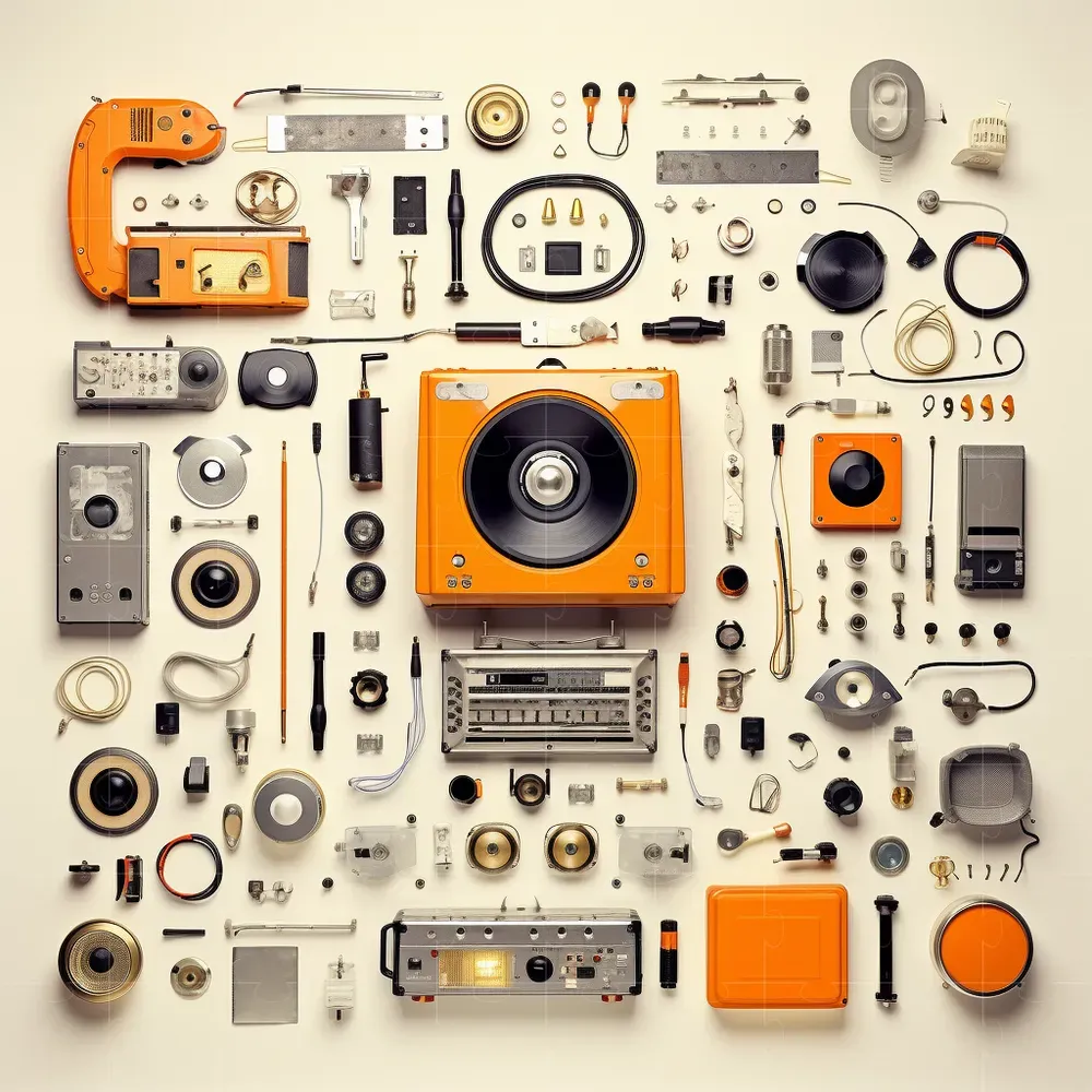 Knolling Parts Midjourney Prompt | PromptBase