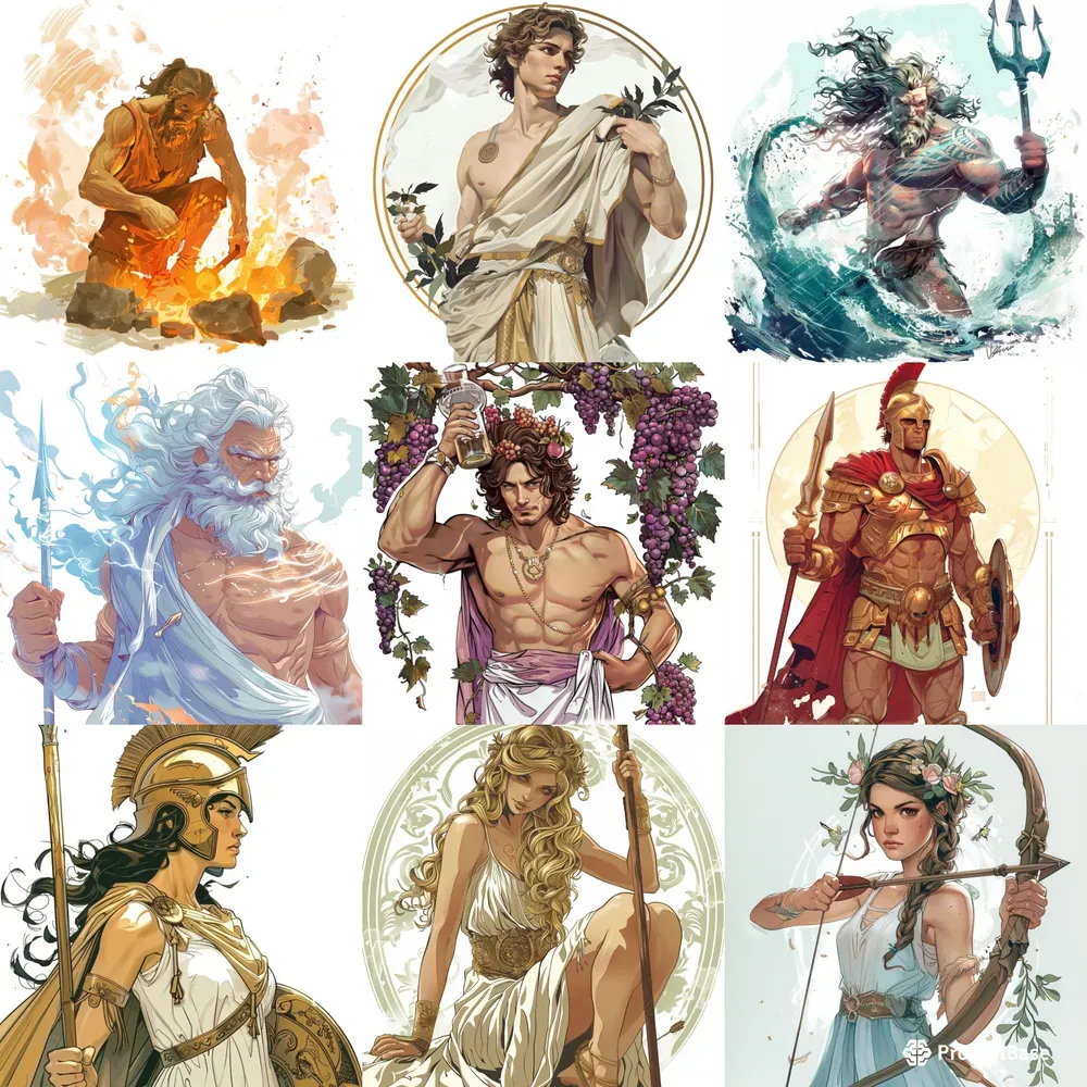 Greek Mythology Characters Midjourney Prompt | PromptBase