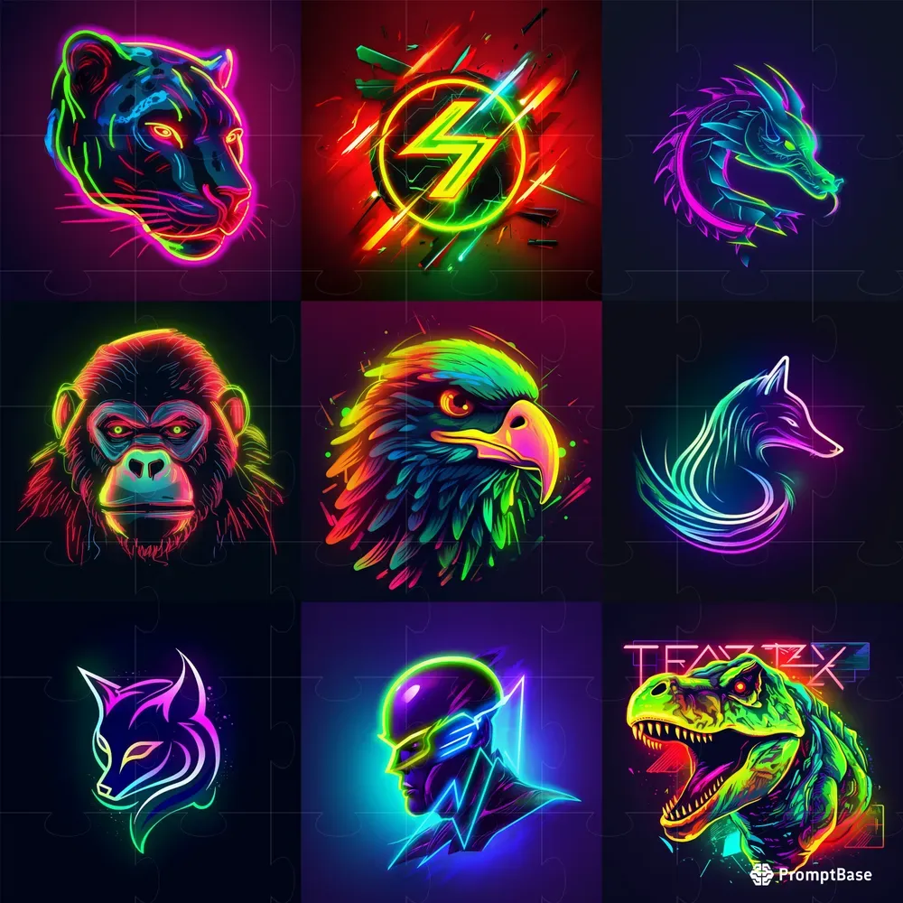 Neon Designs For Logos And NFTs Midjourney Prompt | PromptBase