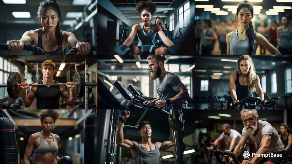 Gym Workout Portraits Midjourney Prompt | PromptBase
