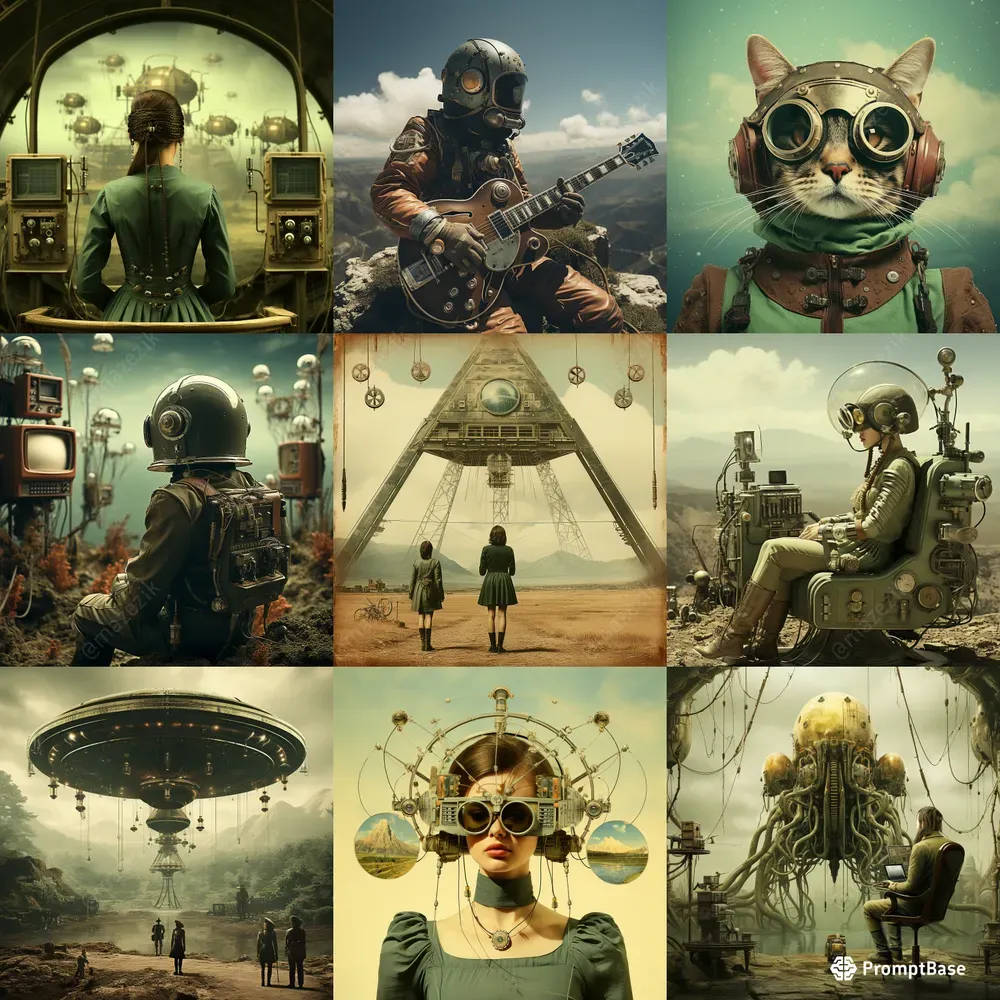 Retrofuturism In The Style Of Fallout Midjourney Prompt | PromptBase