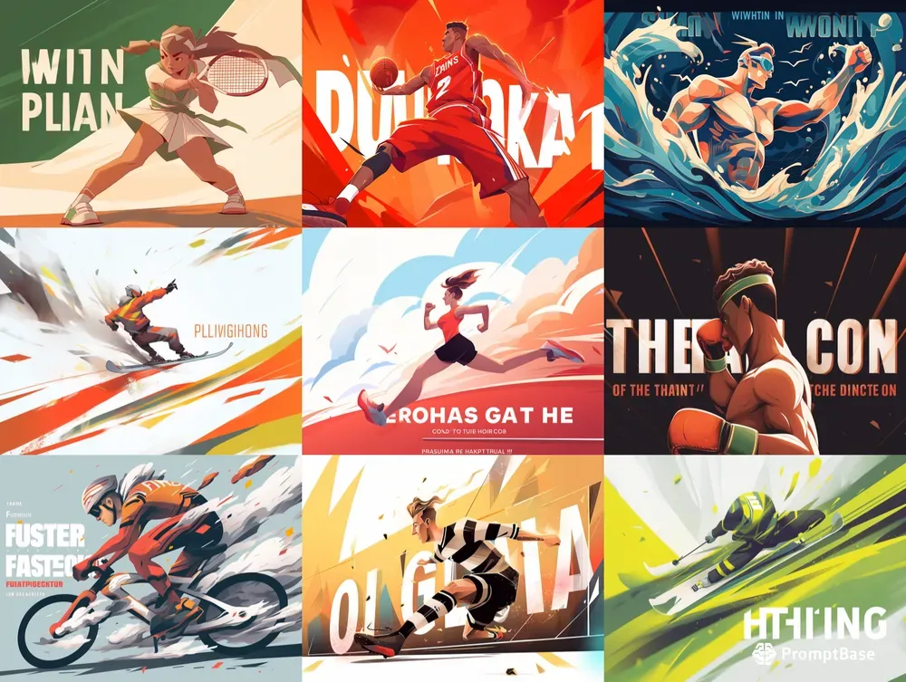 Vector Animated Sports Poster Designs Midjourney Prompt | PromptBase