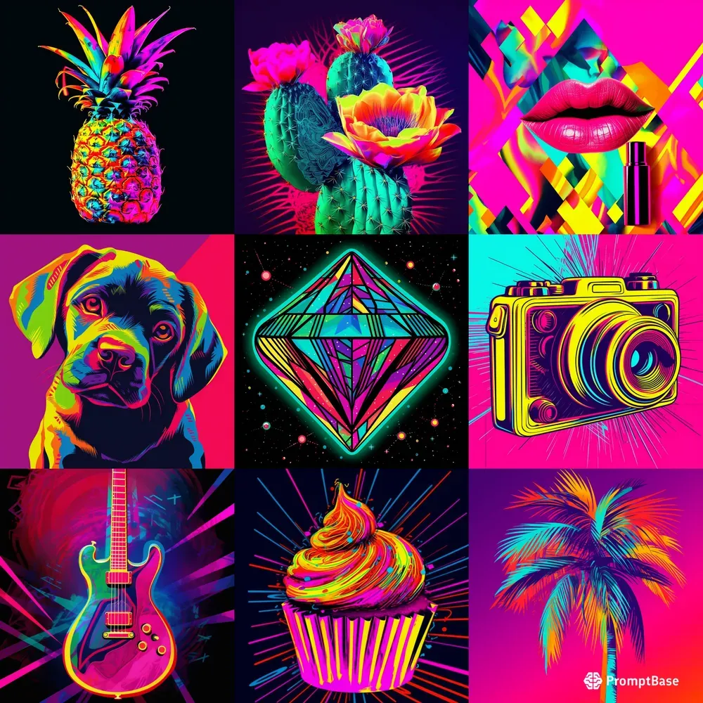 Neon Pop Art Midjourney Prompt | PromptBase