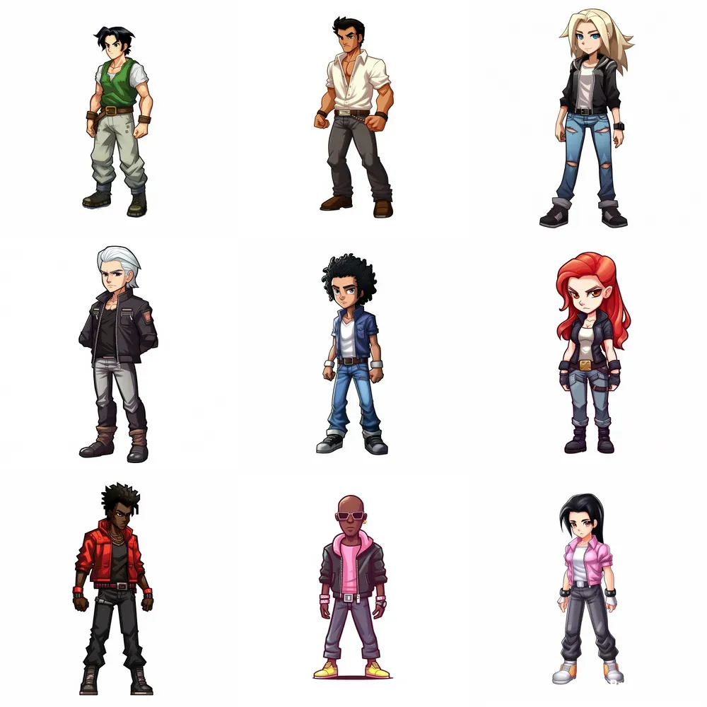 Retro Game Character Mockup Midjourney Prompt | PromptBase