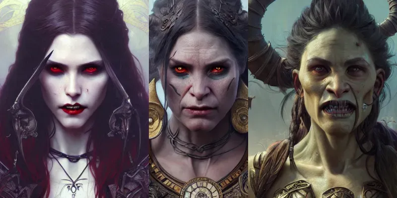 DnD Villain Character Portrait Generator Stable Diffusion Prompt ...