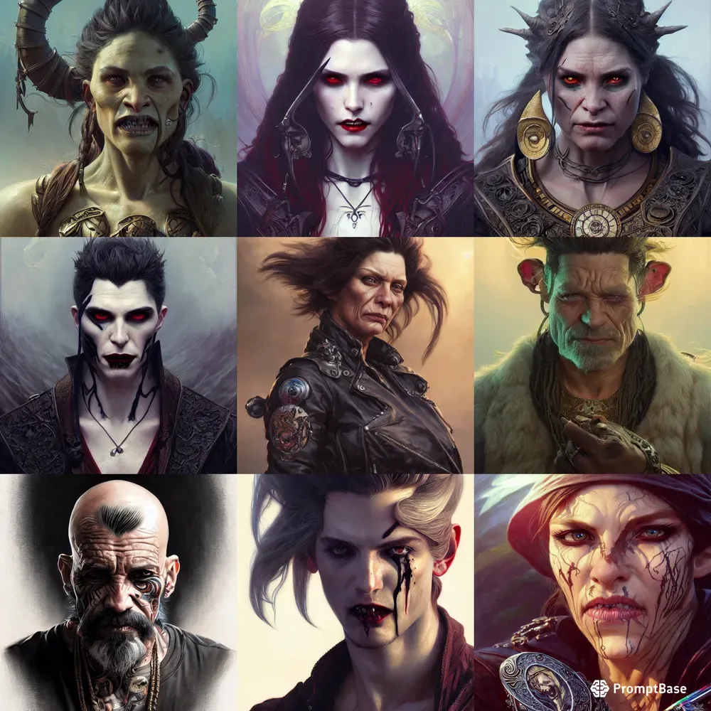 DnD Villain Character Portrait Generator Stable Diffusion Prompt ...