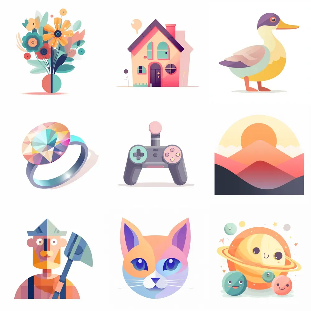 Simple Vector Illustrations Midjourney Prompt | PromptBase