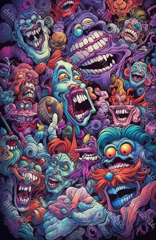 The Trippy Monsters Illustrations Midjourney Prompt | PromptBase