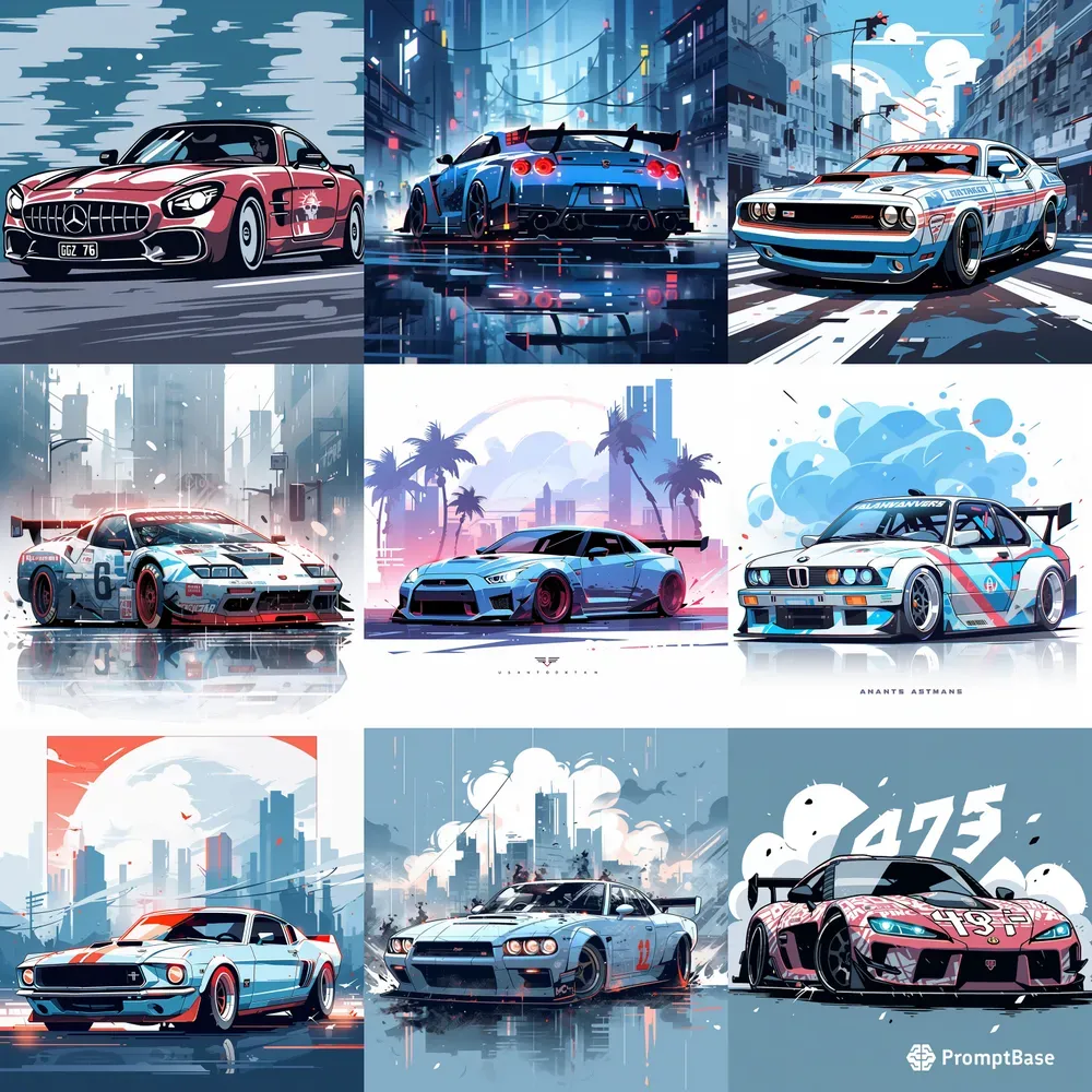Cartoon Cars Posters Midjourney Prompt | PromptBase