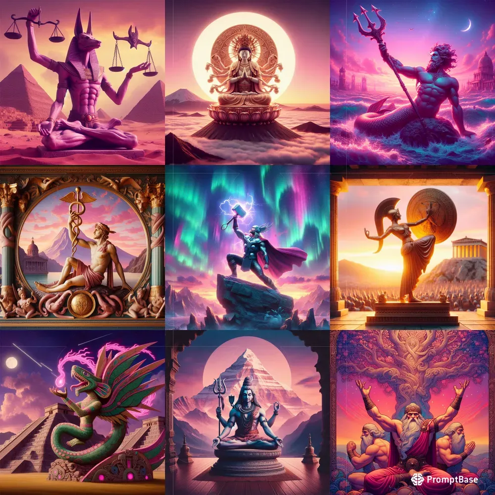 Mythic Yoga Divine Poses DALL·E Prompt | PromptBase