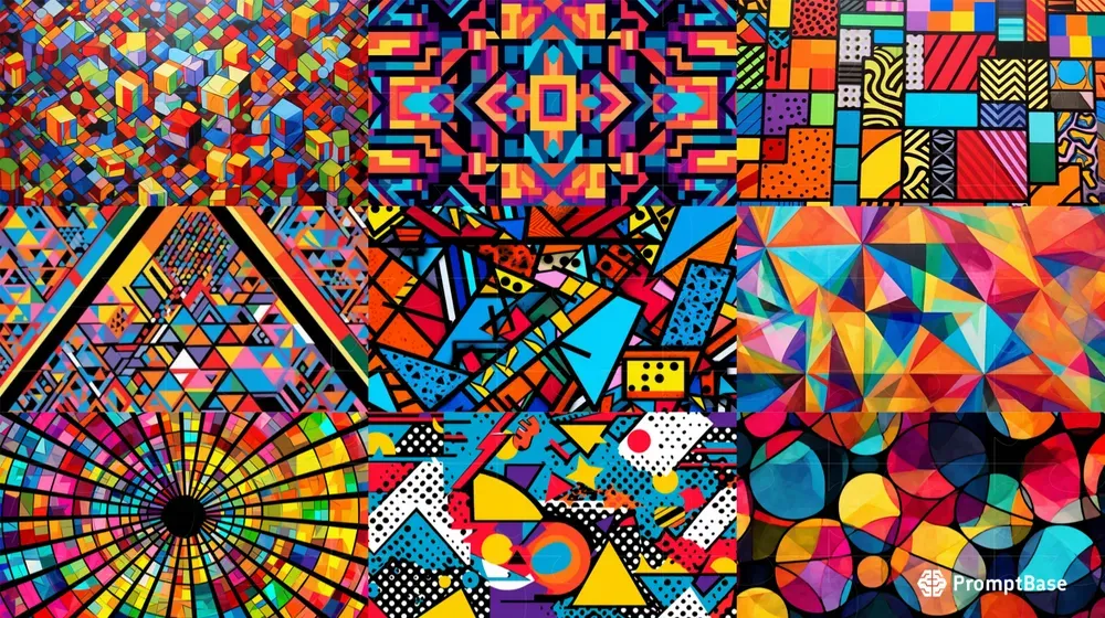 Geometric Pop Patterns Midjourney Prompt | PromptBase