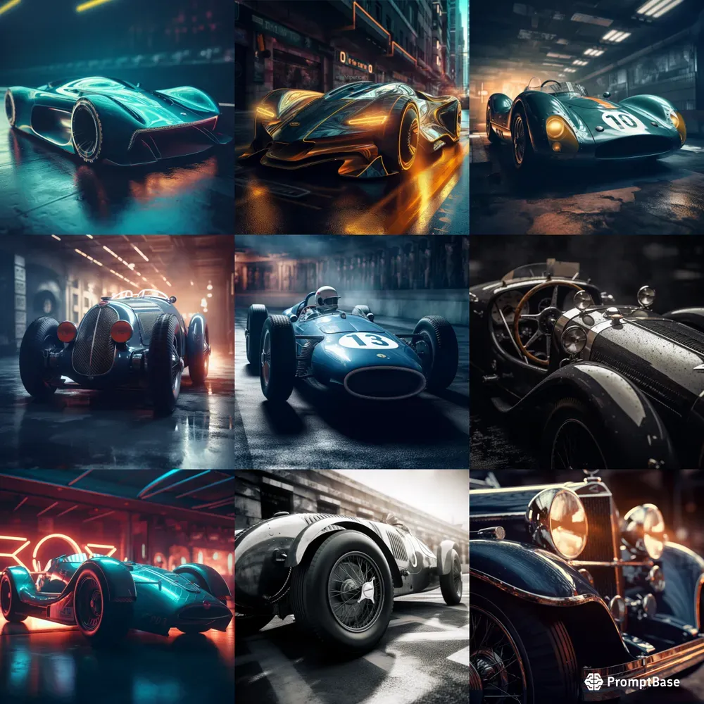 Futuristic Car Races Midjourney Prompt | PromptBase