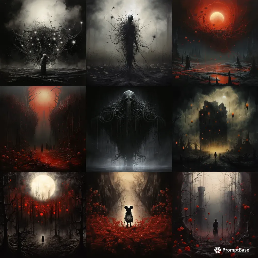 Haunting Surreal Horror Art Midjourney Prompt | PromptBase