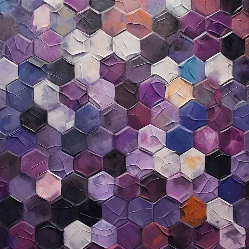 Abstract Hexagon Acrylic Paintings Midjourney Prompt | PromptBase