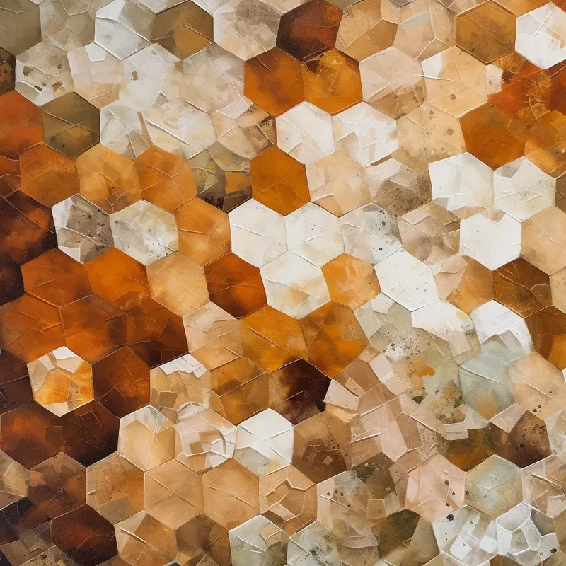 Abstract Hexagon Acrylic Paintings Midjourney Prompt | PromptBase