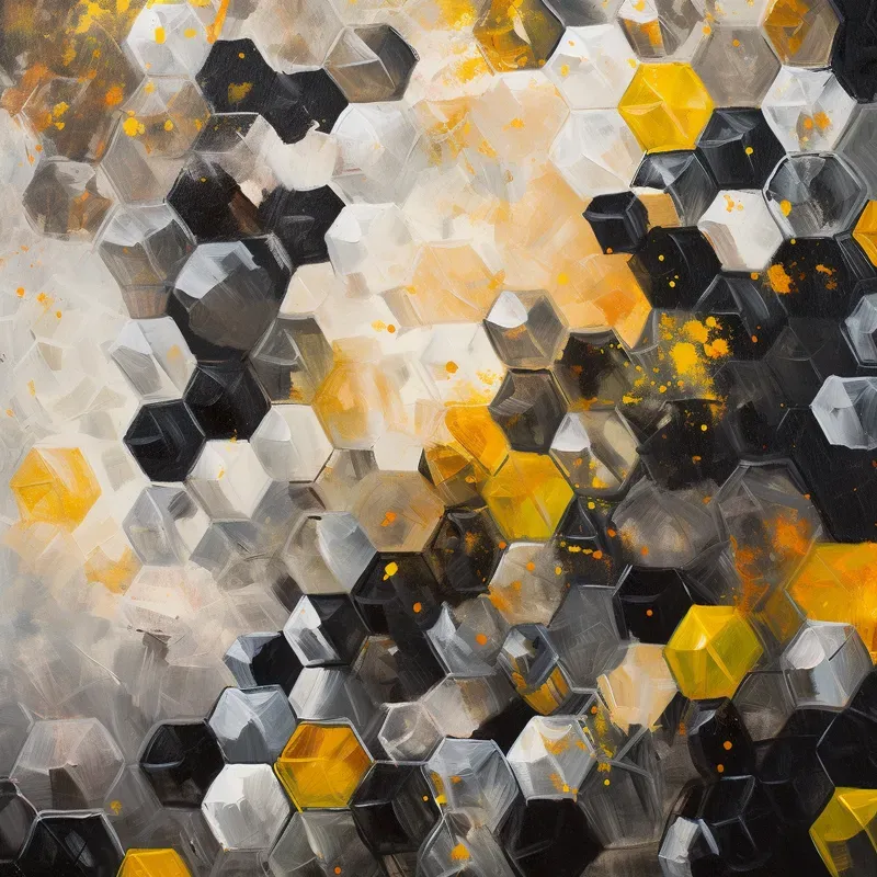 Abstract Hexagon Acrylic Paintings Midjourney Prompt | PromptBase