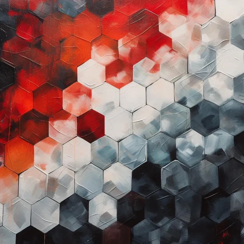 Abstract Hexagon Acrylic Paintings Midjourney Prompt | PromptBase