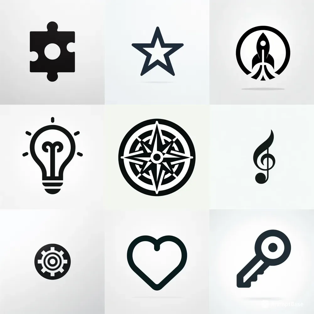 Minimalistic Element Web Icon Vectors DALL·E Prompt | PromptBase