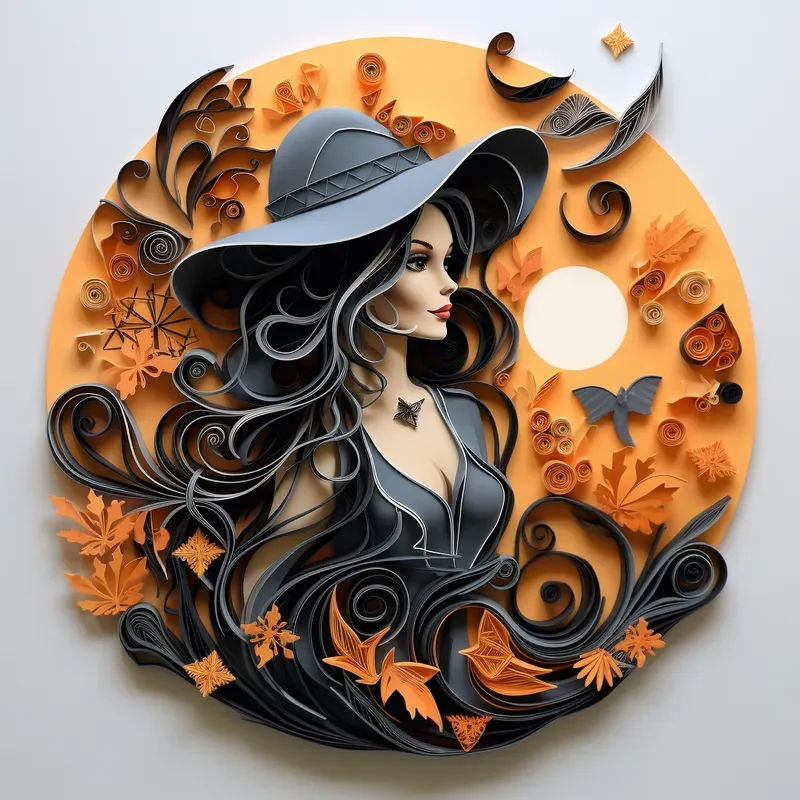 Halloween Paper Quilling Art Midjourney Prompt | PromptBase