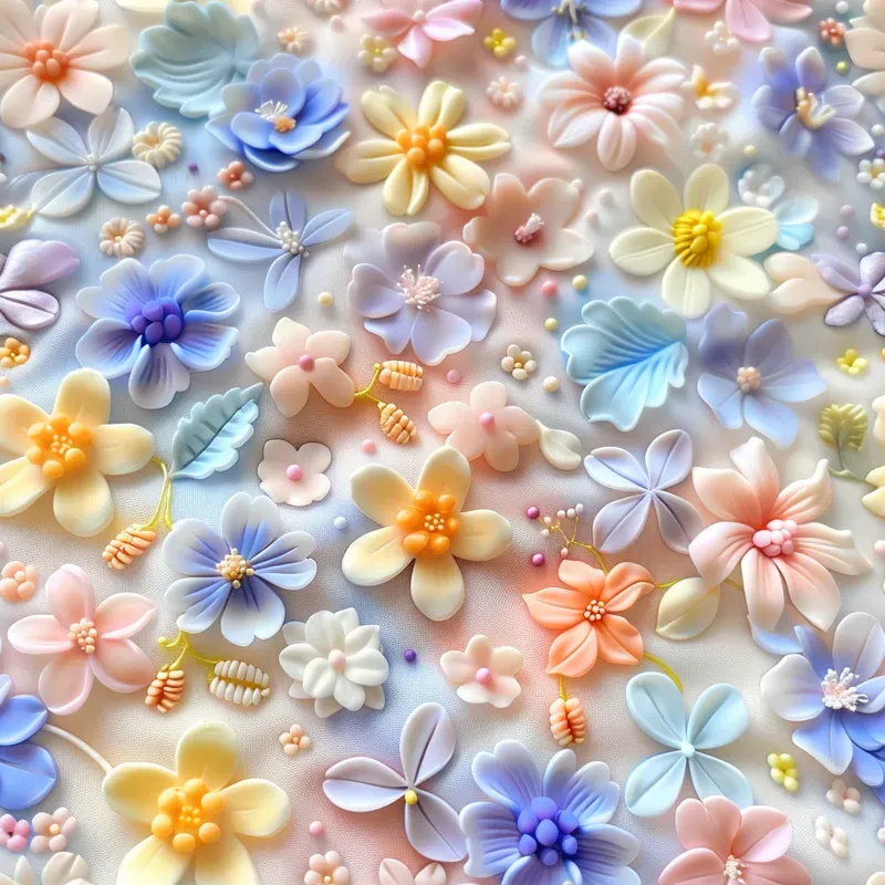 3D Pastel Botanical Clay Patterns Midjourney Prompt | PromptBase