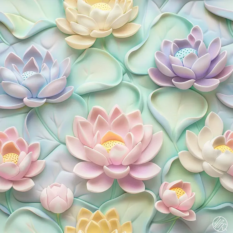 3D Pastel Botanical Clay Patterns Midjourney Prompt | PromptBase