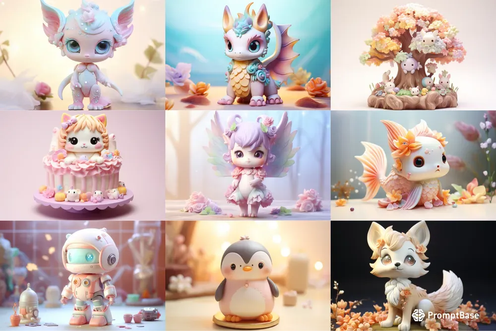 Claylike 3D Kawaii Clay Characters Midjourney Prompt | PromptBase