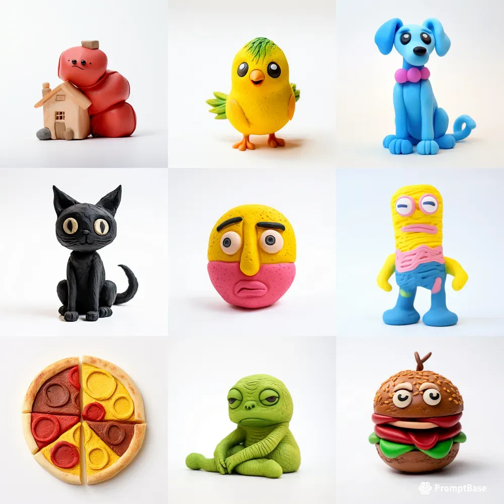 Colorful Clay Dolls Midjourney Prompt | PromptBase