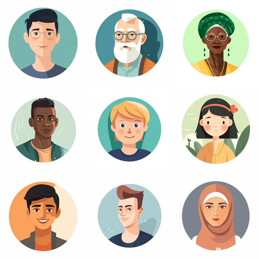 Round Avatars Midjourney Prompt | PromptBase