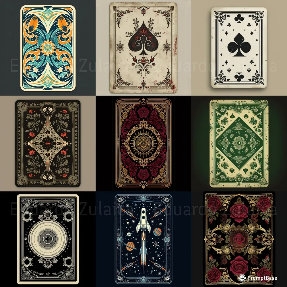 Erainspired Poker Card Designs Midjourney Prompt | PromptBase