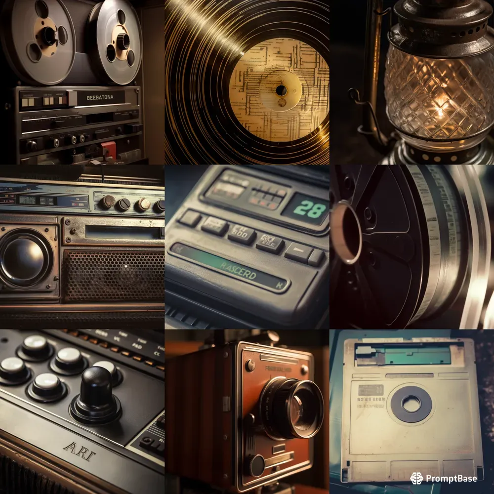 Retro Objects Vintage Era Closeups Midjourney Prompt | PromptBase