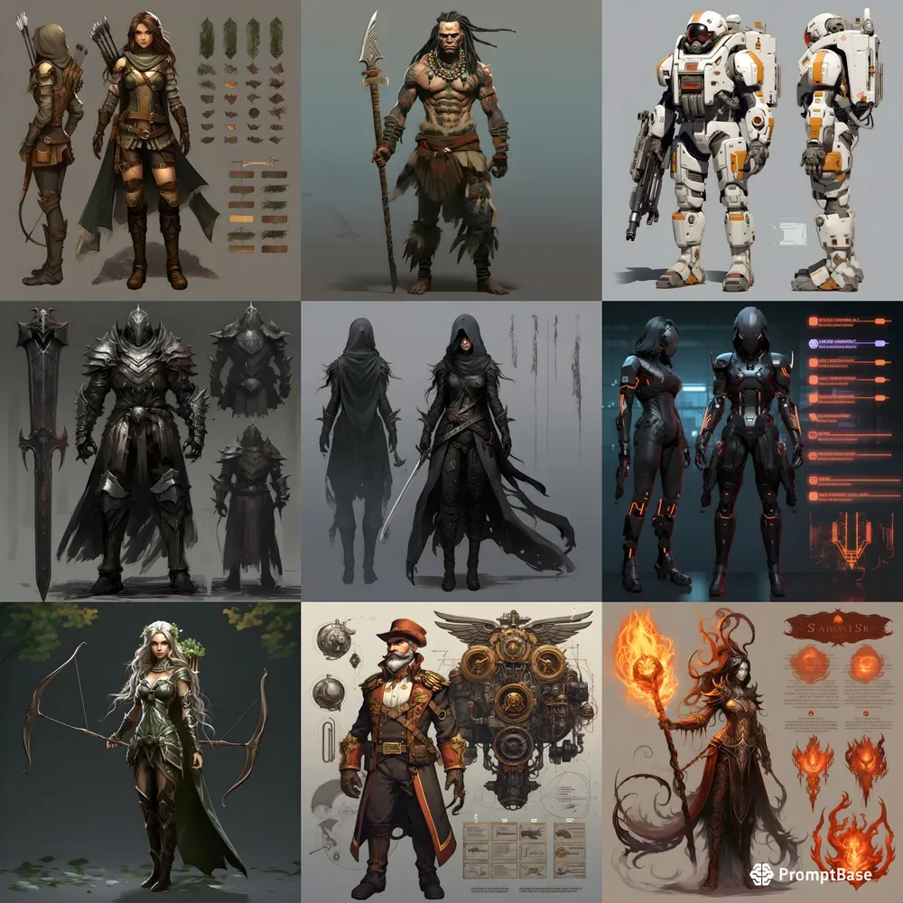 Scifi Warriors Character Designs Midjourney Prompt | PromptBase