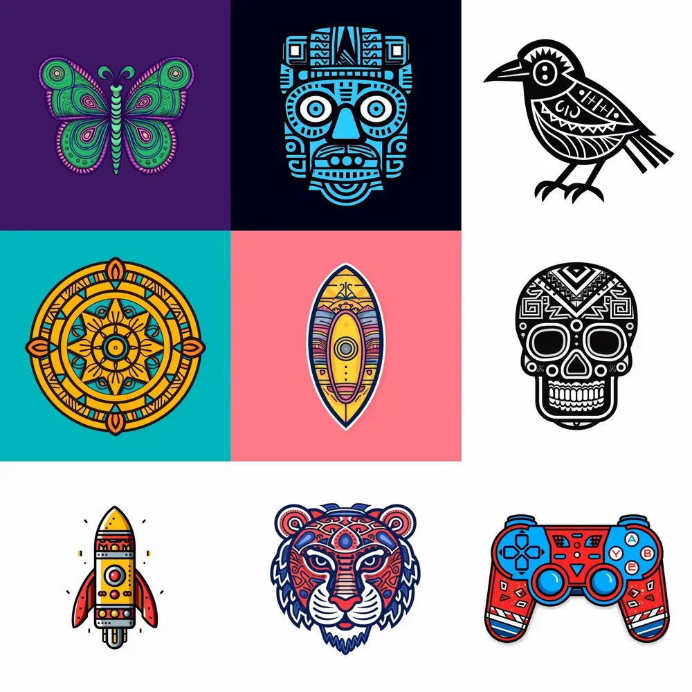 Simple Sadu Doodle Icons Midjourney Prompt | PromptBase